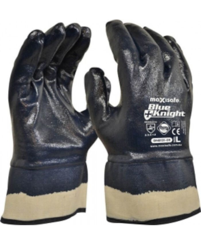 Blue Knight Safety Cuff Fully Coated Nitrile Glove - Maxisafe